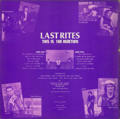 Last Rites This Is The Reaction UK vinyl LP album (LP record) (792899)