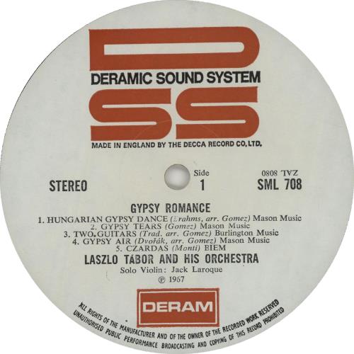 Laszlo Tábor Gypsy Romance UK vinyl LP album (LP record) (654838)