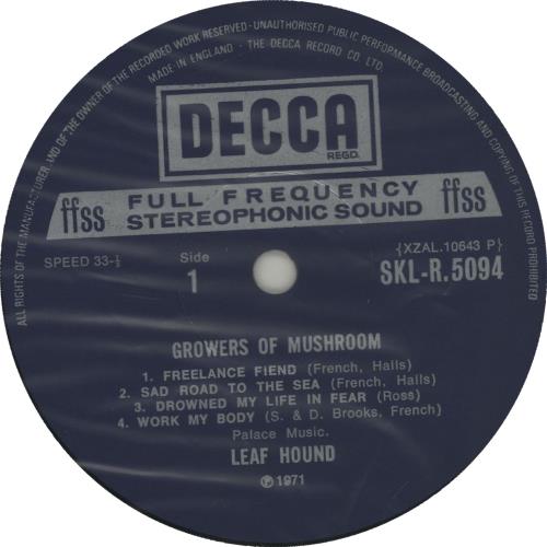 Leaf Hound Growers Of Mushroom UK vinyl LP album (LP record) (654245)