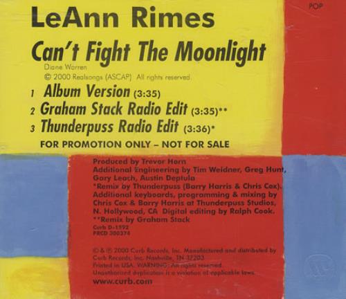 Leann Rimes Cant Fight The Moonlight Us Promo Cd Single Cd5 5