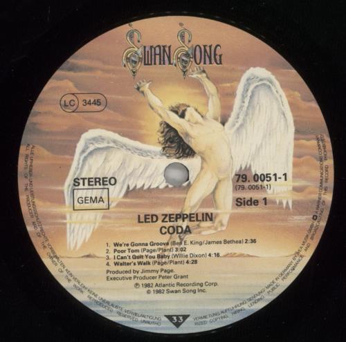Led Zeppelin Coda German vinyl LP album (LP record) (416782)