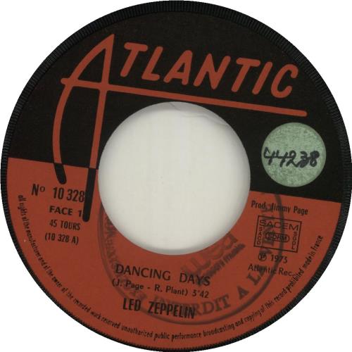 Led Zeppelin Dancing Days - RTL French 7" vinyl single (7 inch record ...