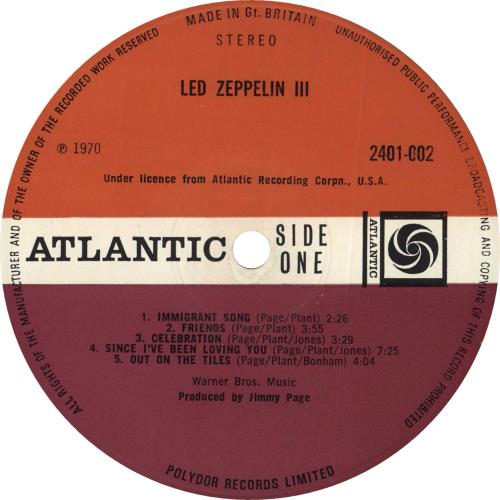 Led Zeppelin Led Zeppelin III - 2nd - EX UK vinyl LP album (LP record ...