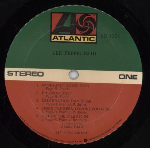 Led Zeppelin Led Zeppelin III US vinyl LP album (LP record) (828420)