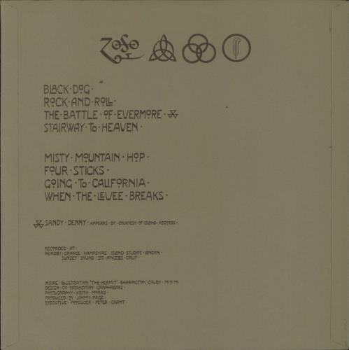 Led Zeppelin Led Zeppelin IV - 4th - Crossed out B UK vinyl LP album ...