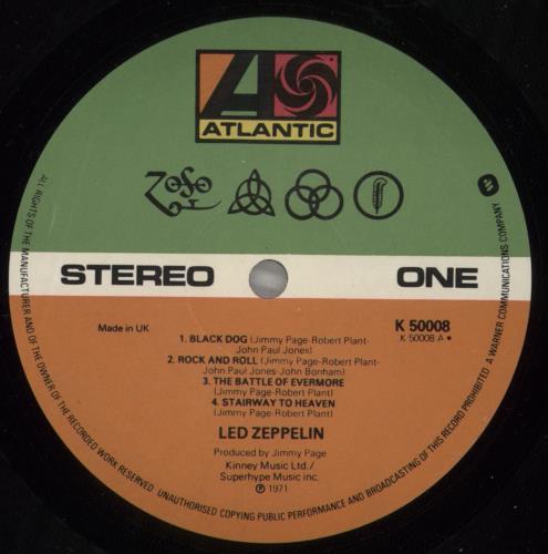 Led Zeppelin Led Zeppelin IV - 9th + Inner UK vinyl LP album (LP record ...