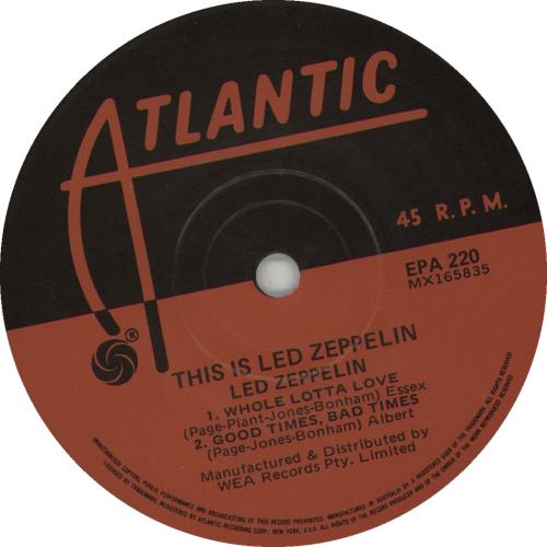 Led Zeppelin This Is Led Zeppelin Australian 7" vinyl single (7 inch ...