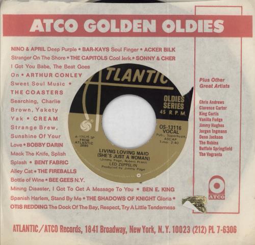 Led Zeppelin Whole Lotta Love US 7" vinyl single (7 inch record / 45) (791753)