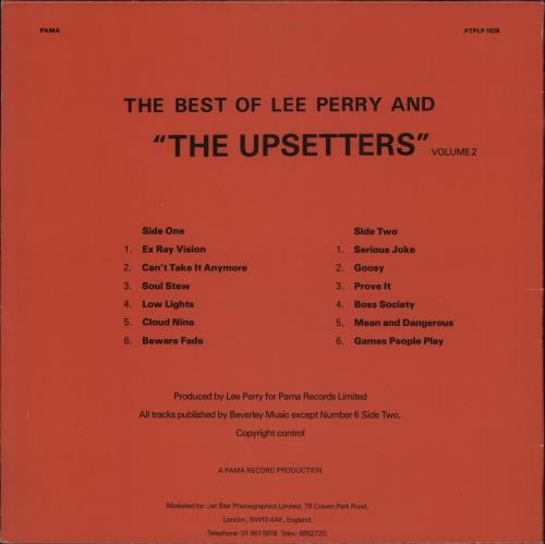 Lee Perry The Best Of Lee Perry And "The Upsetters" Vol. 2 UK vinyl LP ...