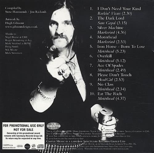 Lemmy Classic Rock Icon Award Winner - Sampler UK Promo CD-R acetate ...