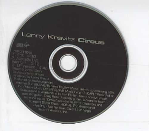 Lenny Kravitz Circus US Promo CD single (CD5 / 5") (61984)