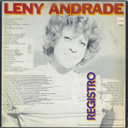 Leny Andrade Registro Brazilian vinyl LP album (LP record) (806119)