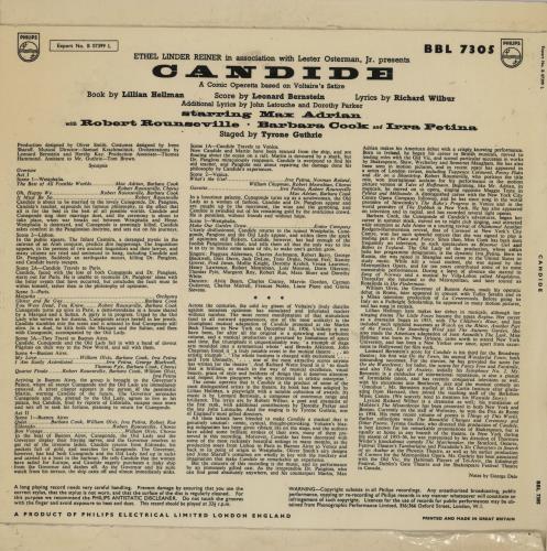 Leonard Bernstein Candide UK vinyl LP album (LP record) (761958)