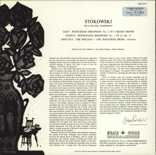 Leopold Stokowski Rhapsodies - 180gm US vinyl LP album (LP record) (772543)