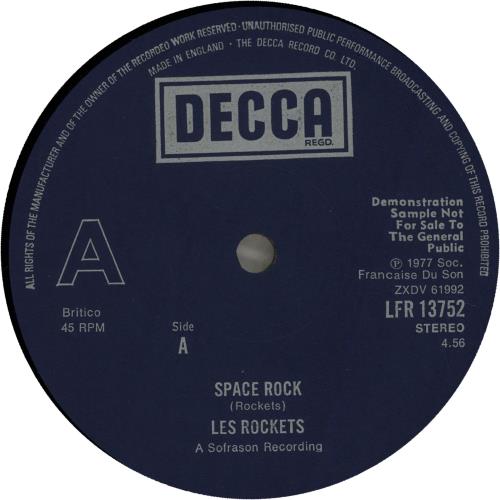 Les Rockets Space Rock UK Promo 12" vinyl single (12 inch record / Maxi ...