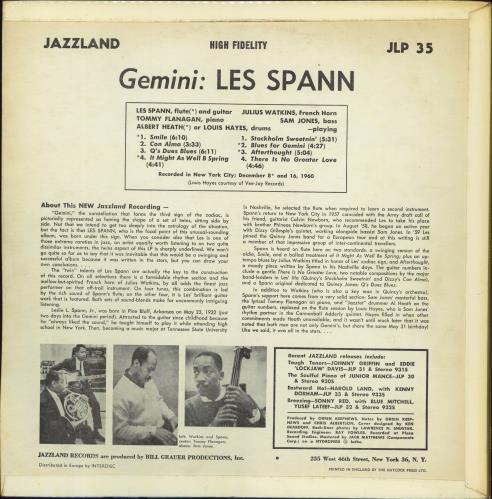 Les Spann Gemini UK vinyl LP album (LP record) (775992)