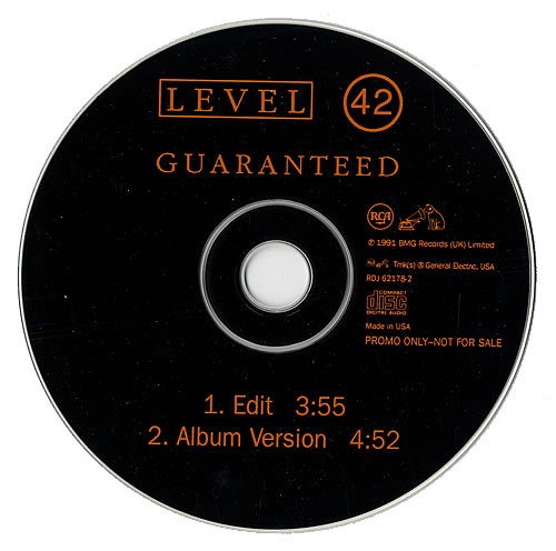 Level 42 Guaranteed US Promo CD single (CD5 / 5") (10342)