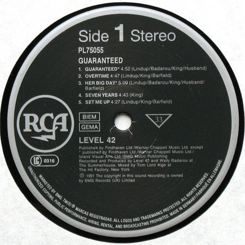 Level 42 Guaranteed UK vinyl LP album (LP record) (409958)