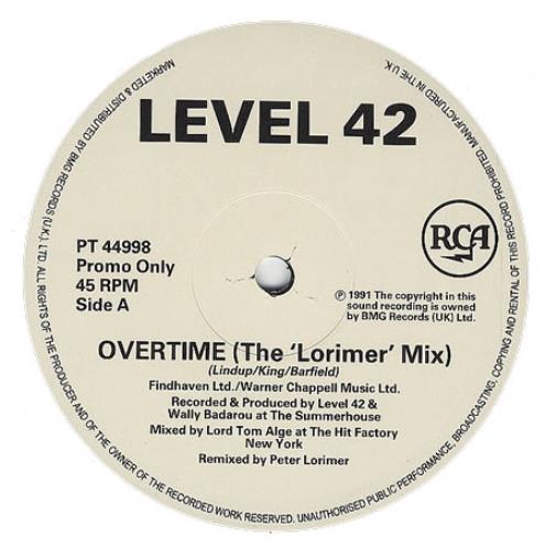 Level 42 Overtime UK Promo 12" vinyl single (12 inch record / Maxi ...