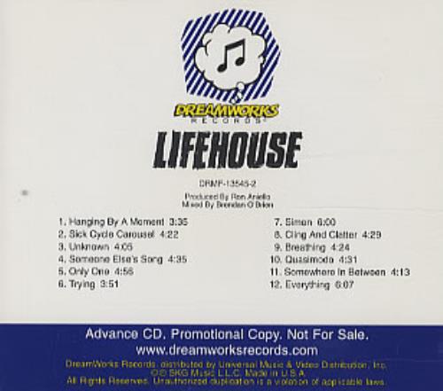 Lifehouse Lifehouse US Promo CD album (CDLP) (322107)