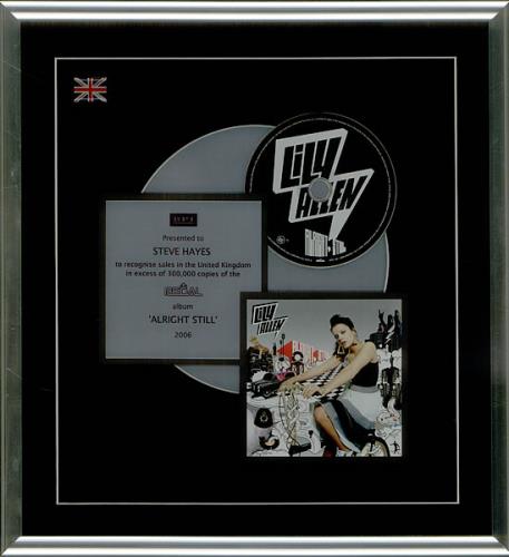 Lily Allen Alright Still UK award disc (534621)