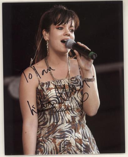 Lily Allen Autographed Photograph UK photograph (734385) SIGNED PHOTO