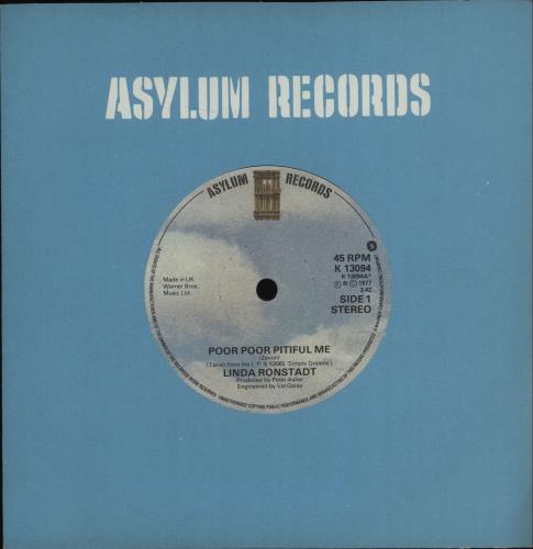 Linda Ronstadt Poor Poor Pitiful Me UK 7" vinyl single (7 inch record ...