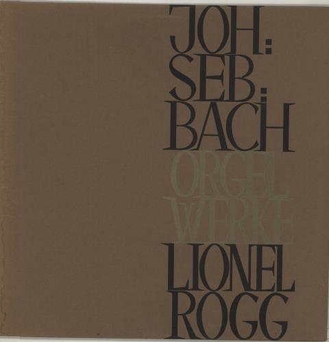 Lionel Rogg Bach: Complete Organ Works: Volume 1 UK vinyl LP album (LP ...