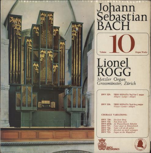 Lionel Rogg Johann Sebastian Bach - Organ Works Volume 10 UK vinyl LP ...