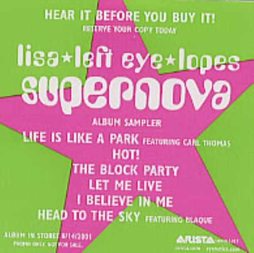 Lisa 'Left Eye' Lopes Supernova Album Sampler US Promo CD single (CD5 ...