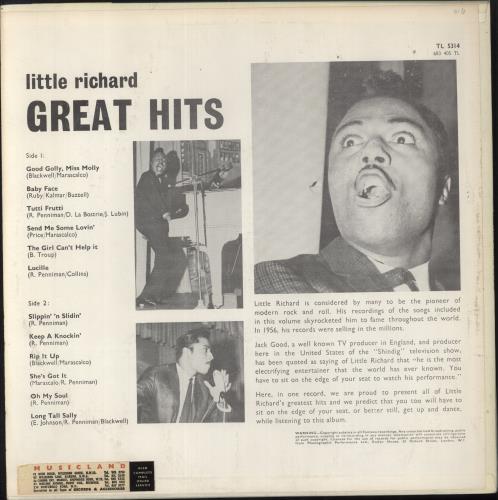 Little Richard Great Hits UK vinyl LP album (LP record) (470343)
