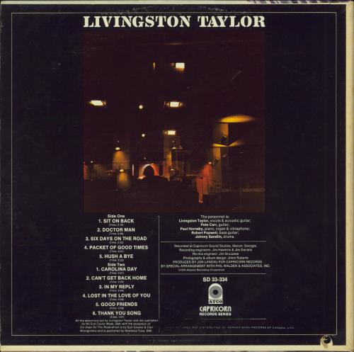 Livingston Taylor Livingston Taylor Canadian vinyl LP album (LP record ...