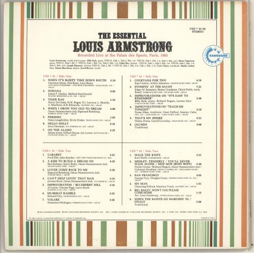 Louis Armstrong The Essential Louis Armstrong US 2-LP vinyl record set ...