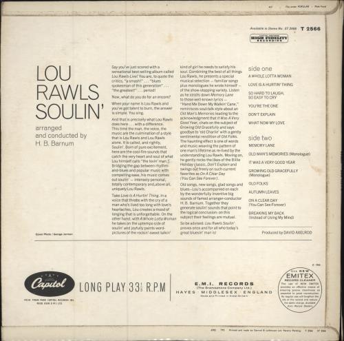 Lou Rawls Soulin'- Factory sample UK vinyl LP album (LP record) (785793)
