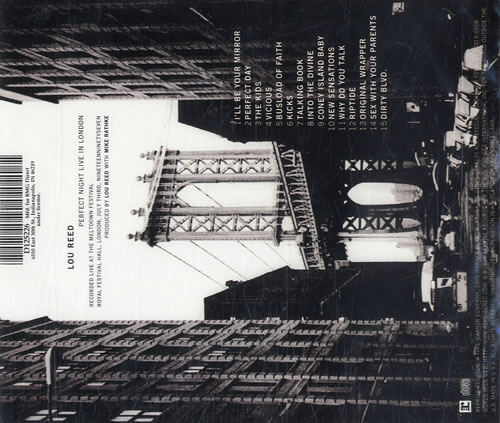 Lou Reed Perfect Night Live In London US CD album (CDLP) (595128)