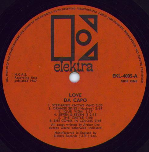 Love Da Capo - 1st UK vinyl LP album (LP record) (778304)