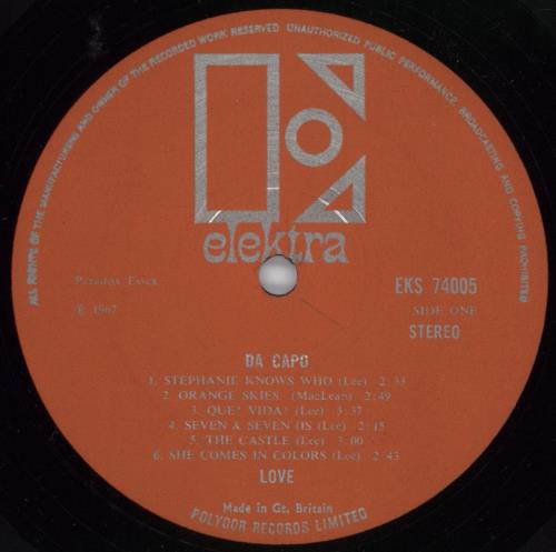Love Da Capo - 2nd UK vinyl LP album (LP record) (775486)