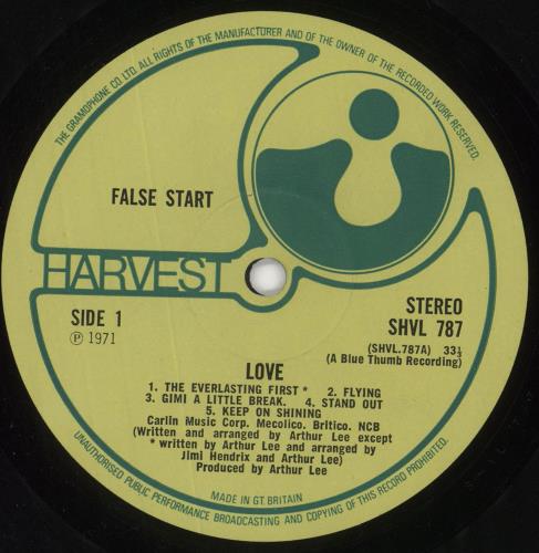 Love False Start - EX UK vinyl LP album (LP record) (598007)