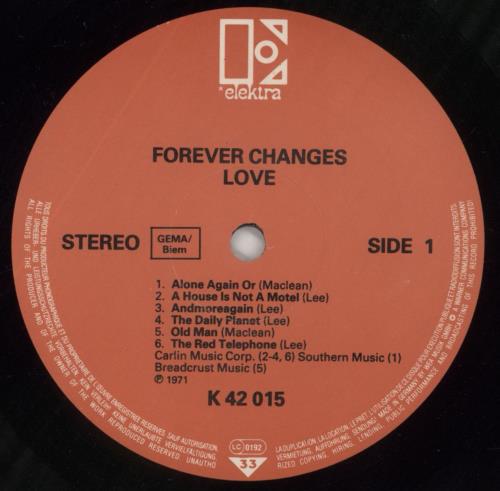 Love Forever Changes - Red label German vinyl LP album (LP record) (311980)