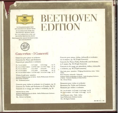 Ludwig Van Beethoven Concertos German Vinyl Box Set (746528)