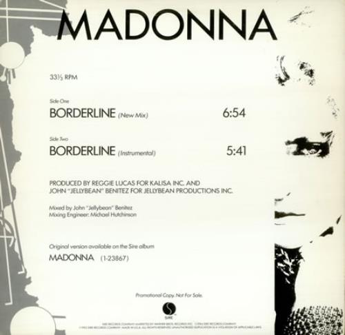 Madonna Borderline US Promo 12" vinyl single (12 inch record / Maxi ...