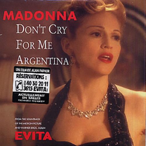Madonna Dont Cry For Me Argentina French Cd Single Cd5 5 82814
