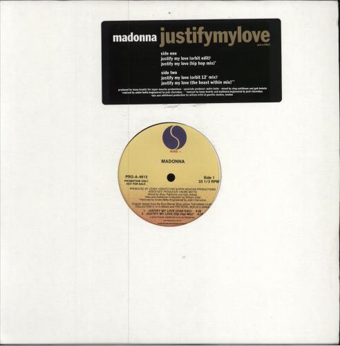 Madonna Justify My Love - 4 Mixes US Promo 12" vinyl single (12 inch record / Maxi-single) (5458)
