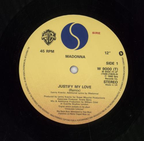 Madonna Justify My Love - VG UK 12" vinyl single (12 inch record / Maxi-single) (819322)