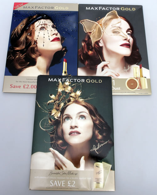 Madonna Max Factor Gold - Set of 3 Displays UK display (565876)