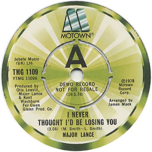 Major Lance I Never Thought I'd Be Losing You UK Promo 7" vinyl single ...