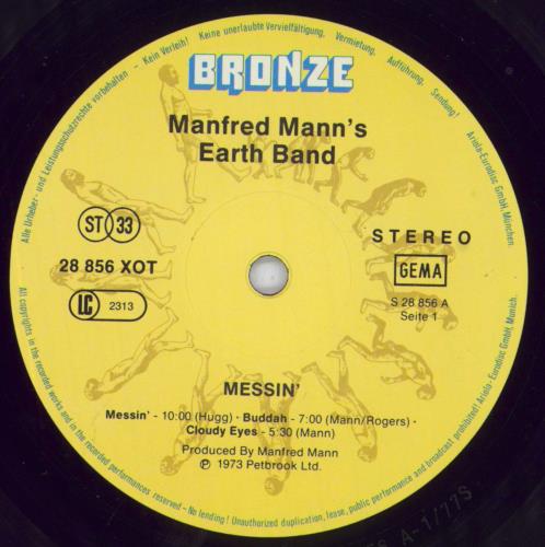 Manfred Mann's Earth Band Messin' German vinyl LP album (LP record ...