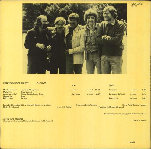 Manfred Schoof Light Lines German vinyl LP album (LP record) (797608)