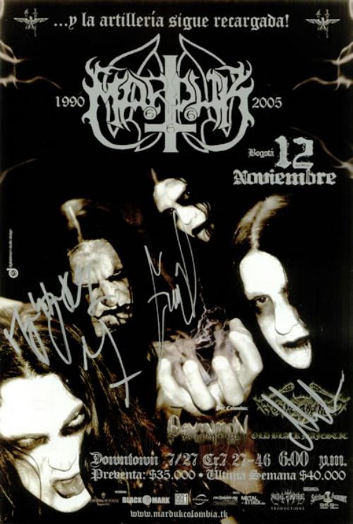 Marbuk Concert Poster - Autographed Colombian Promo poster (451229)