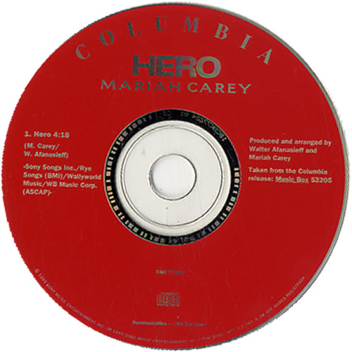 Mariah Carey Hero US Promo CD single (CD5 / 5") (26944)